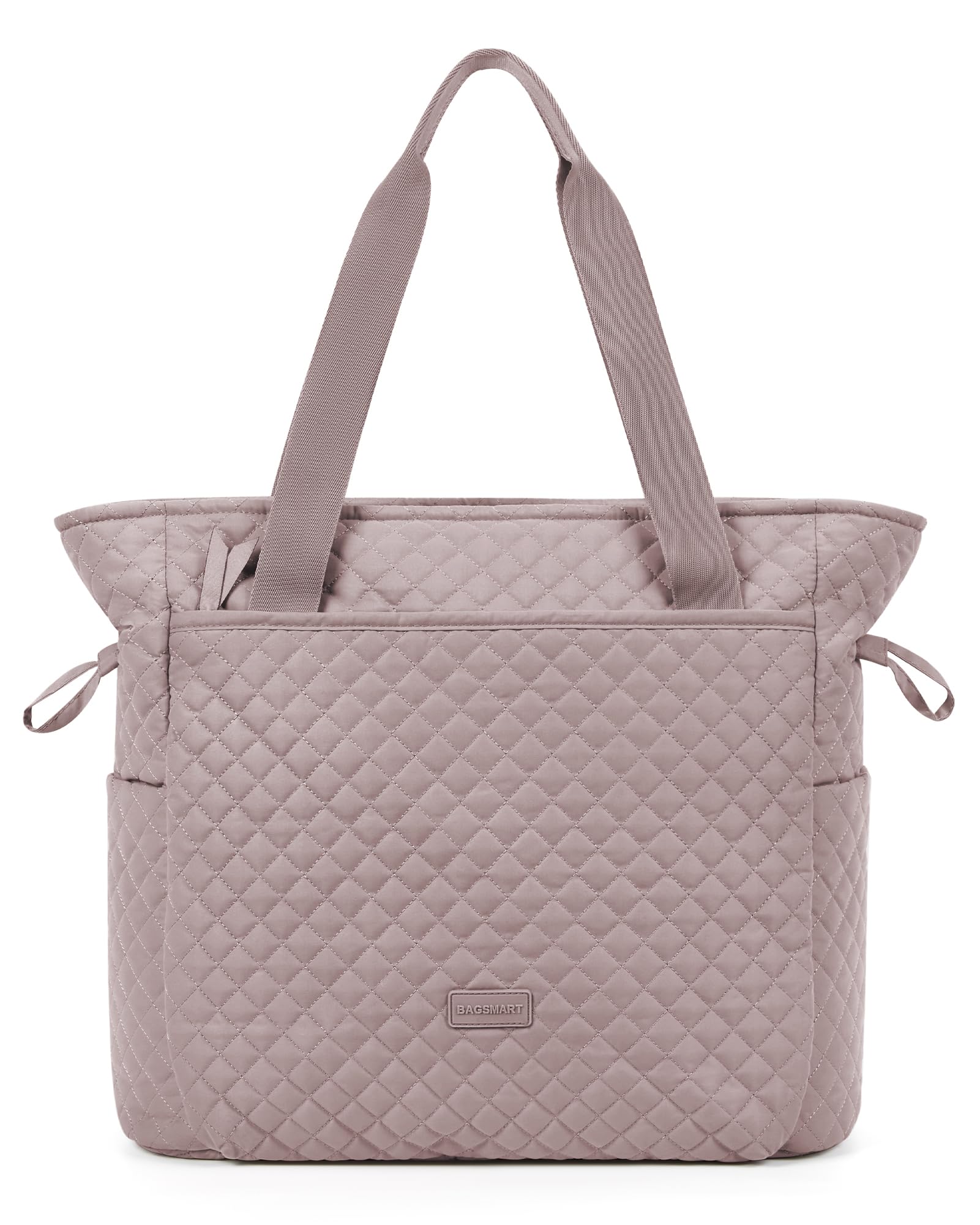 BAGSMART 25L Quilted Tote Bag Large Shoulder Bag with Top Handle for Women, Machine Washable Work Travel Handbag