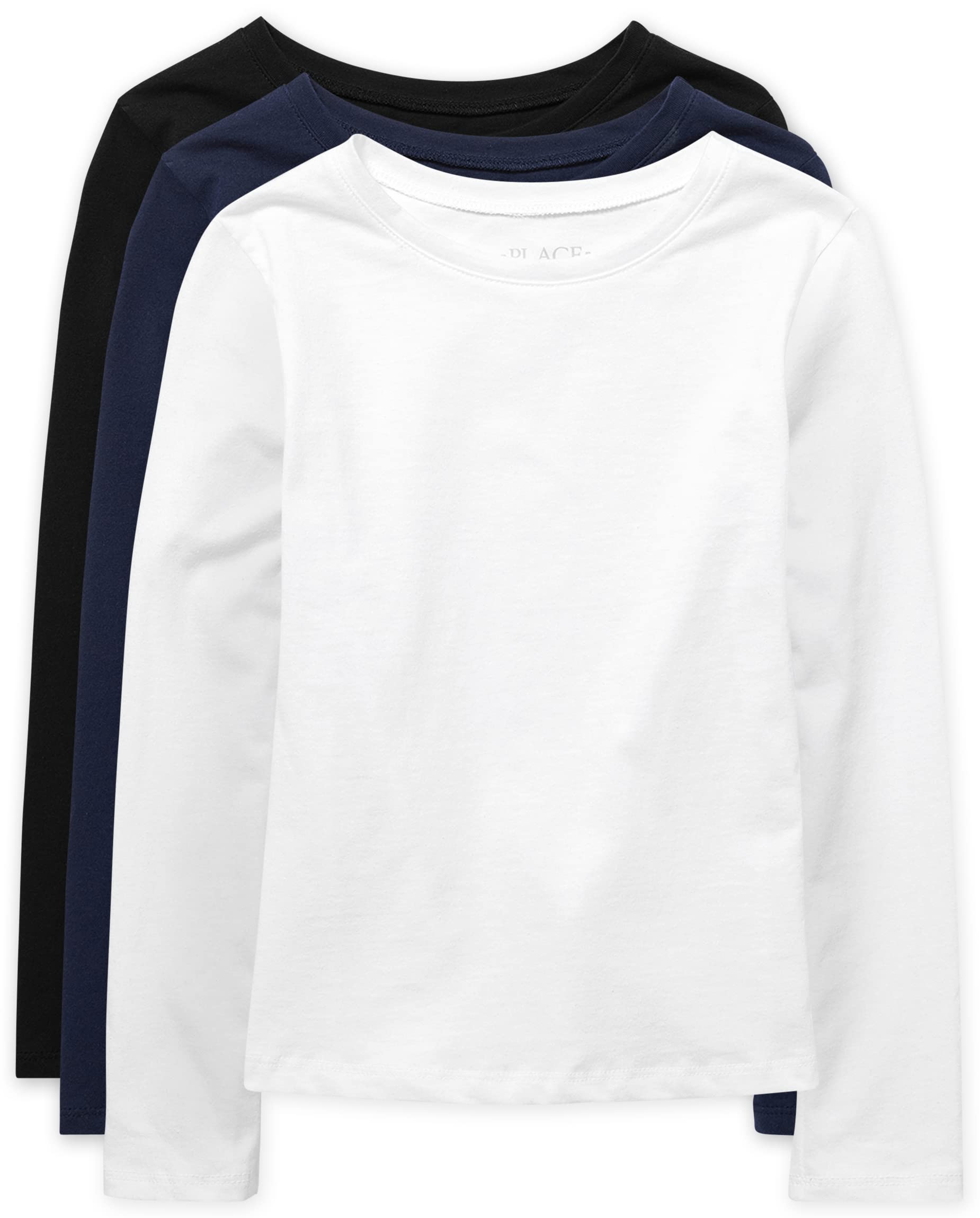 The Children's Place,Girls Basic Layering Tee 3-Pack,Multi CLR,M (7/8)