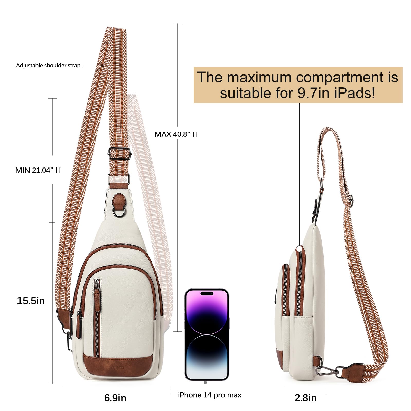 CLUCI Sling Bag Bundles with Wristlet Wallet