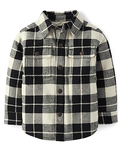 The Children's Place,and Toddler Sherpa Lined Shirt Jacket,HAY STACK,5T