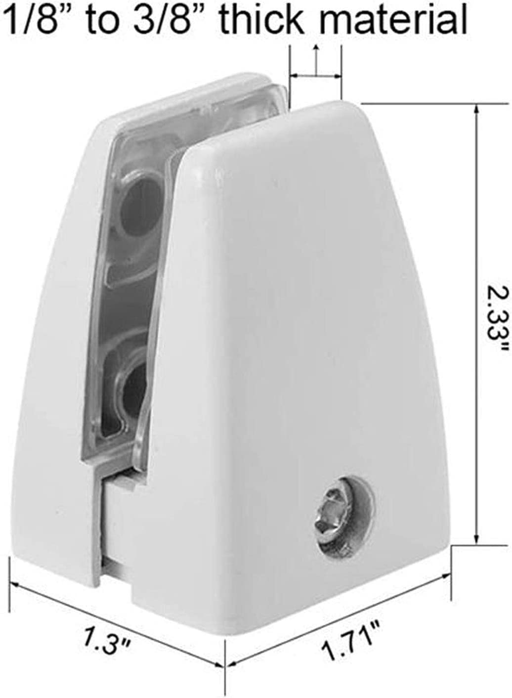 Sneeze Guard Clamp Bracket, T-Shaped Desk Partition Clamp with Freestanding Base for Clear Acrylic Shield Heavy Duty Auminum Guard Clamp, Desktop Countertop Reception 2PC