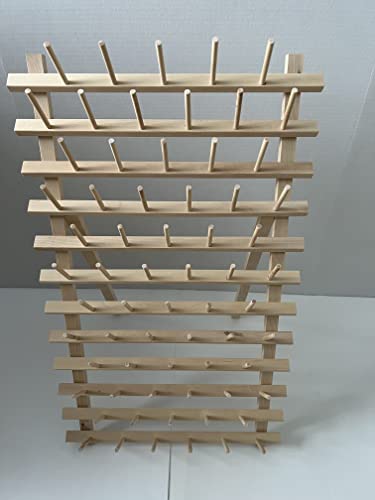 2 - 66 Large Spool Cone Wood Thread Racks (Holds 132 Spools) Hardwood, Freestanding or Wall Mount | Perfect for Large King Size Cones | For Sewing, Embroidery, Quilting, & Specialty Thread Storage