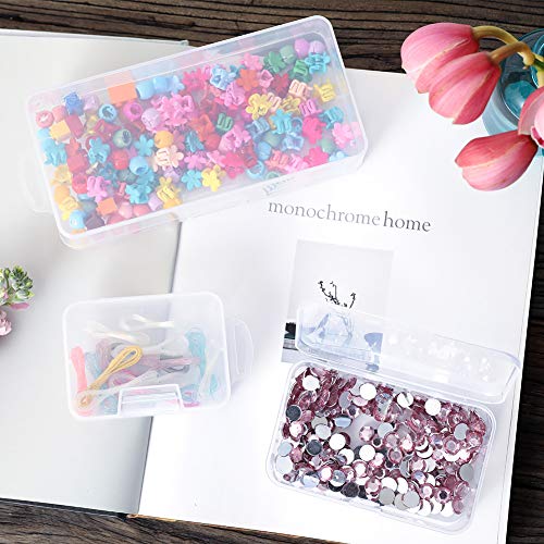 6 Packs Clear Hinged Plastic Box Plastic Organizer Container Storage Box for Washi Tape,Jewelry,Beads Art DIY Crafts, Fishing Tackles,Screws