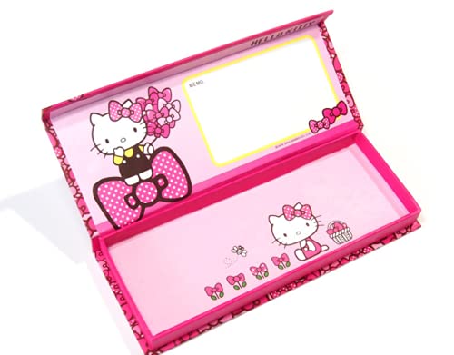 Hello Kitty Classic Multi-Purpose Slim Magnetic Closure Pencil Case 1PC : Red/Pink (Pink)