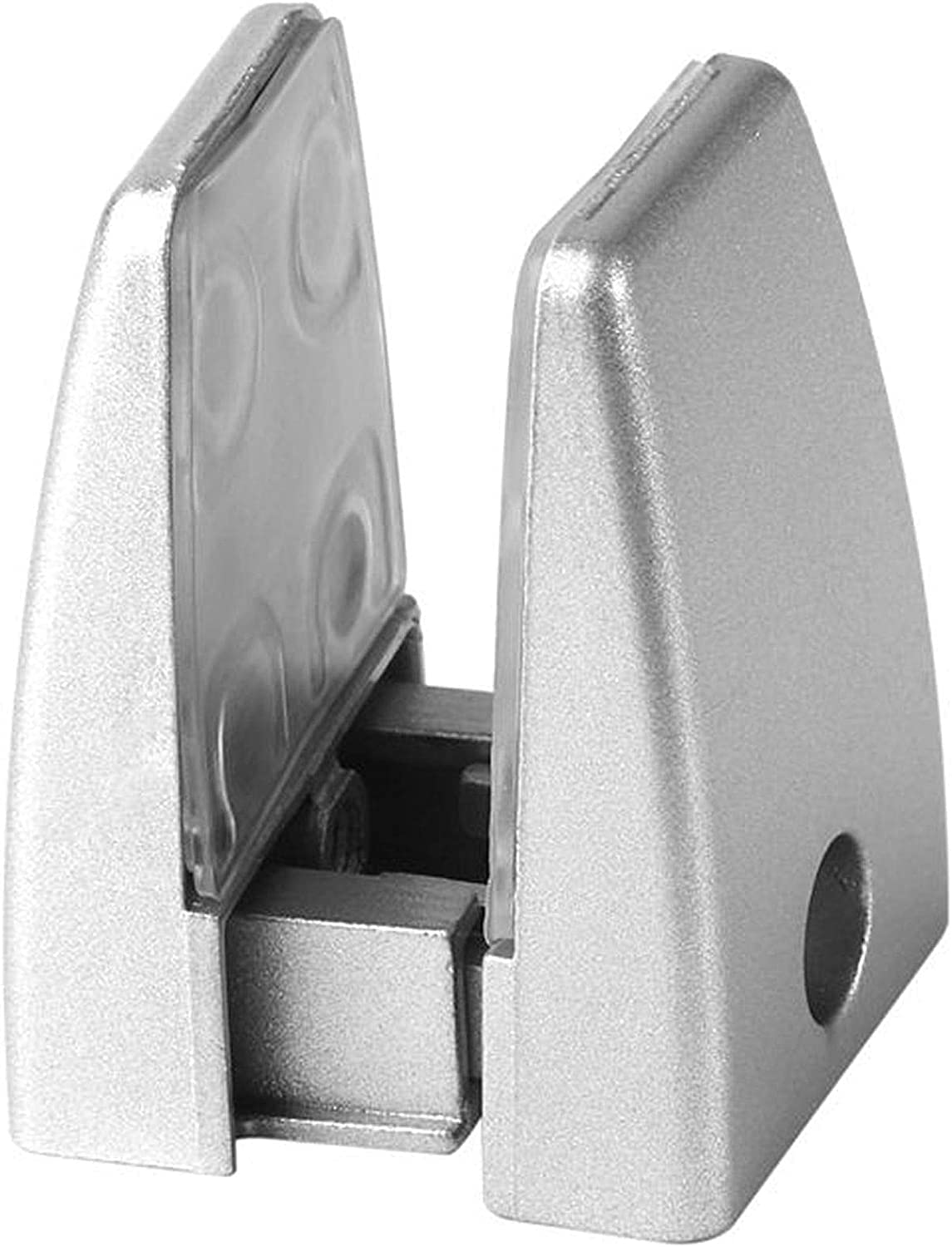 Sneeze Guard Clamp Bracket, T-Shaped Desk Partition Clamp with Freestanding Base for Clear Acrylic Shield Heavy Duty Auminum Guard Clamp, Desktop Countertop Reception 2PC