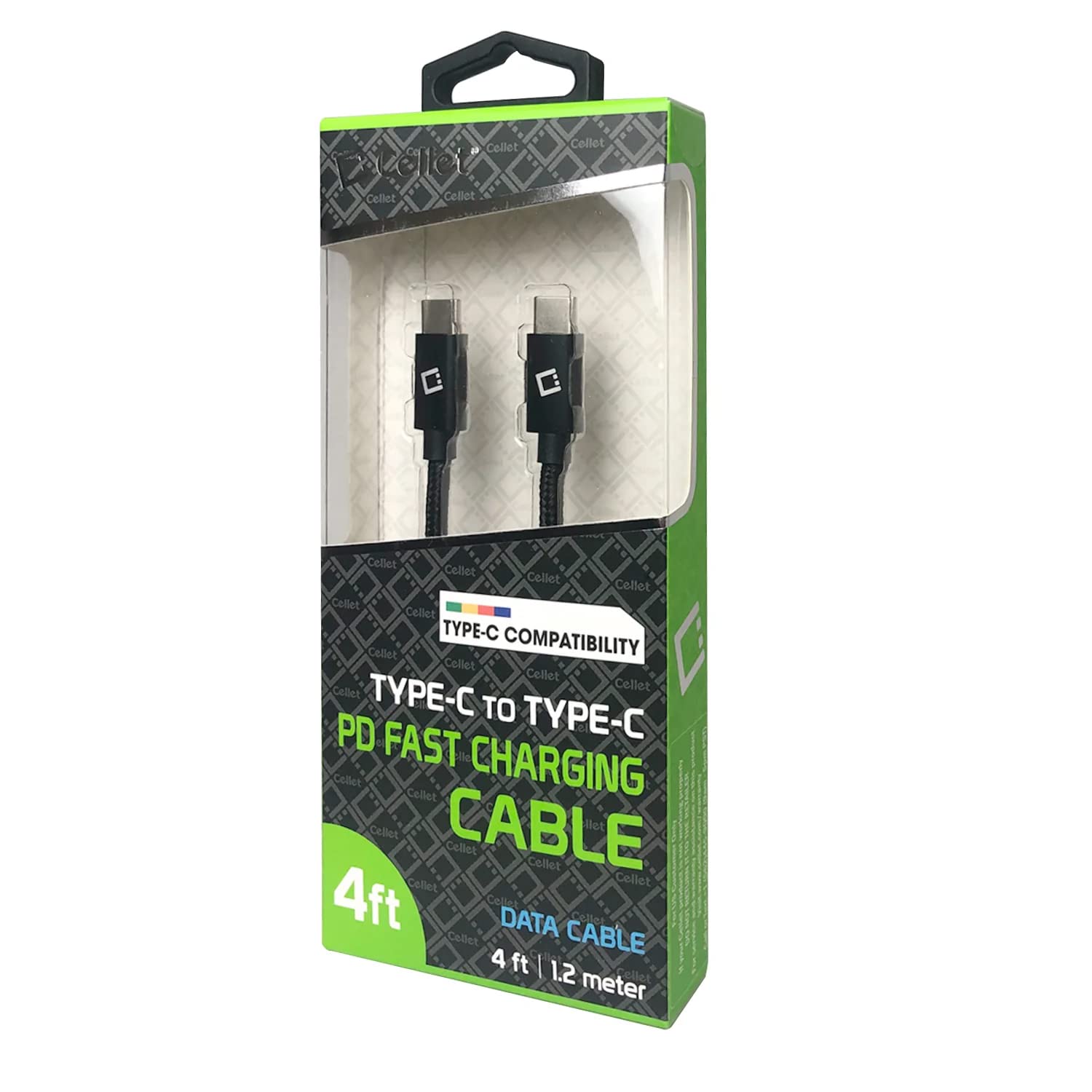 Dual USB-C/PD 60W Fast Charging Cord Compatible with ZTE Blade V20 Plus 5Gbps Data Transfer for Power Delivery Hi Capacity Charging (Black)