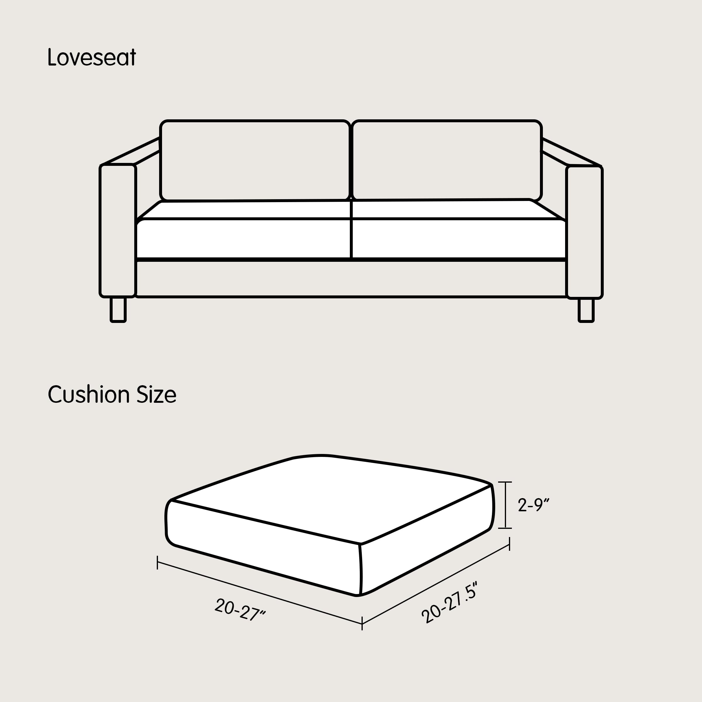 SUBRTEX Stretch Cushion Covers Couch Cushion Slipcovers RV Seat Covers Chair Loveseat Sofa Cushion Protector Spandex Elastic Furniture Protector for Seat (2 Packs, Sand)