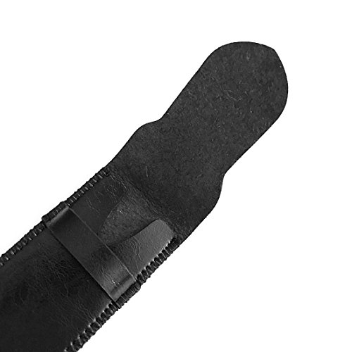 Daimay 2PCS Leather Pen Case Holder Handmade Fountain Pen Pouch Soft Pen Protective Sleeve Cover for Ballpoint Pen, Stylus Touch Pen - Black & Brown
