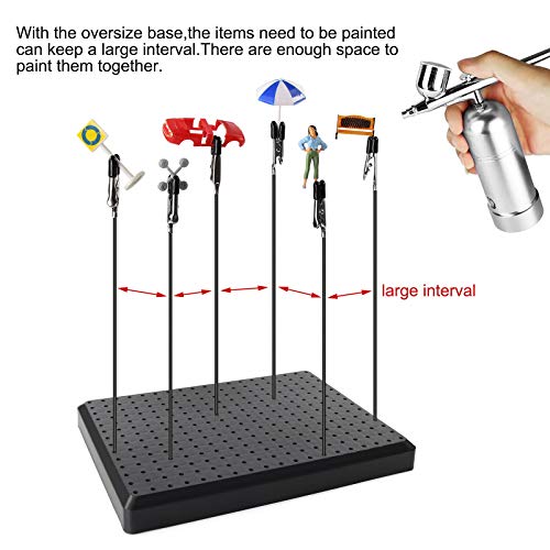 Evemodel GJJC19B Painting Stand Big Base 14 x 19 Holes and 20pcs Alligator Clip Stick Set Modeling Tools for Airbrush Hobby Model Parts New