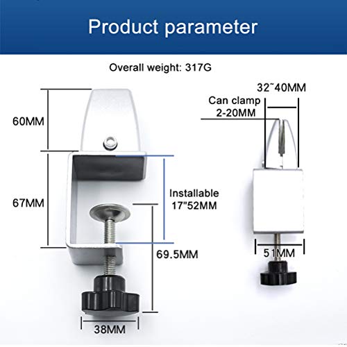 Hidyliu Desk Partition Clamp 2 Pack Partition Desk Mount Office Partition Clip, Office Partition Privacy Screen for Students Call Centers Offices Libraries Classrooms(silver)
