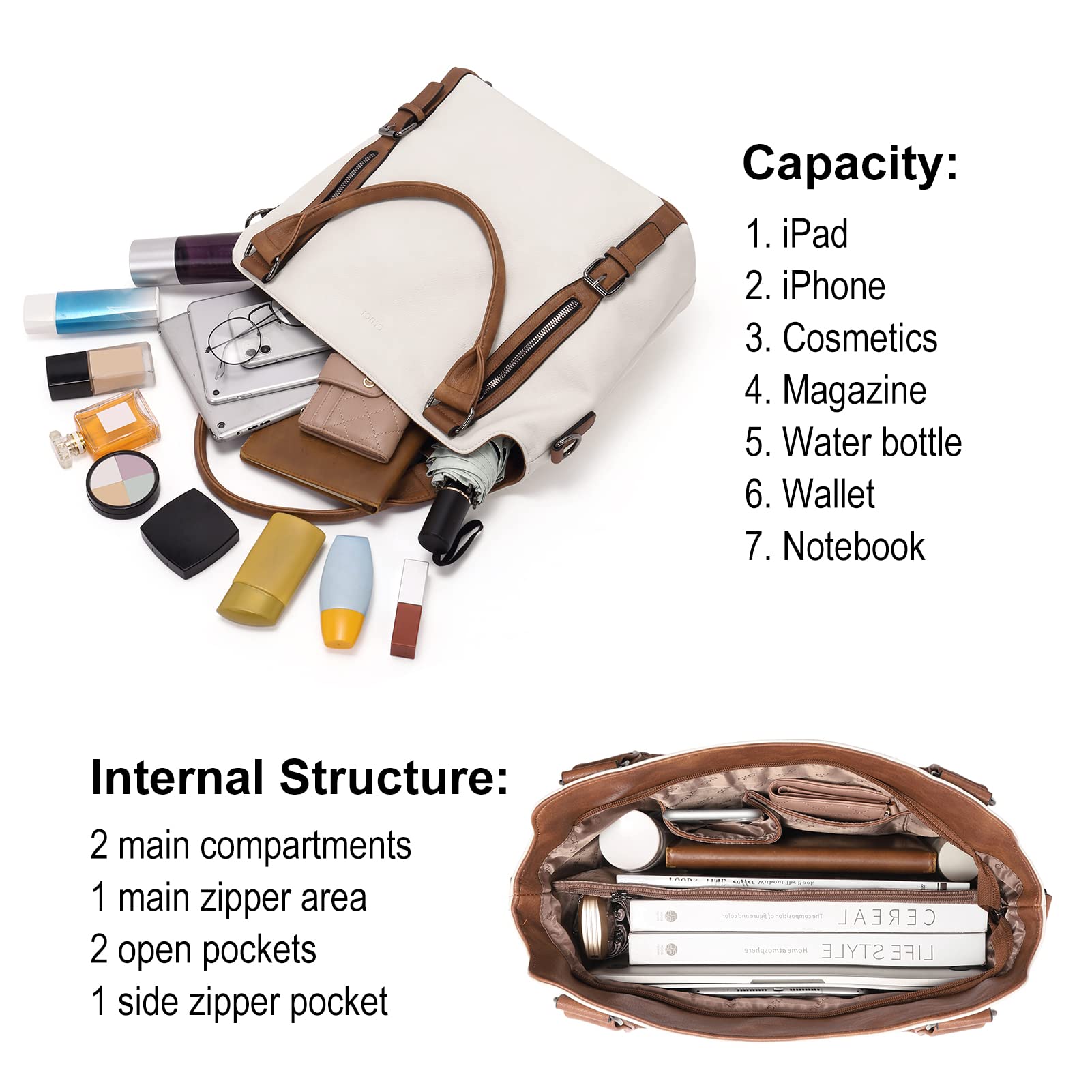CLUCI Hobo Bags for Women Vegan Leather Handbags Large Ladies Purse Shoulder Bag