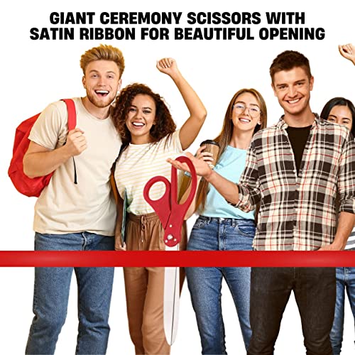 Grand Opening Ribbon Cutting Ceremony Kit 25" Grand Opening Ribbon and Scissors for Special Events Inaugurations and Ceremonies