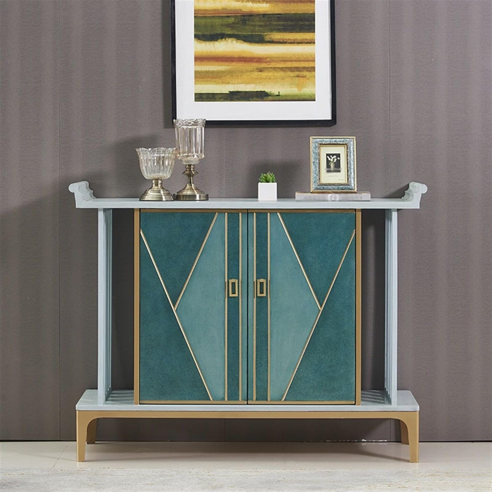 HARAY Shoe Rack Storage Cabinet with 2 Doors, Accent Wooden Sideboard Decorative Cabinet with 4-Tier Shelves, for Living Room, Bedroom, Hallway, Entryway Shoe Storage Organizer