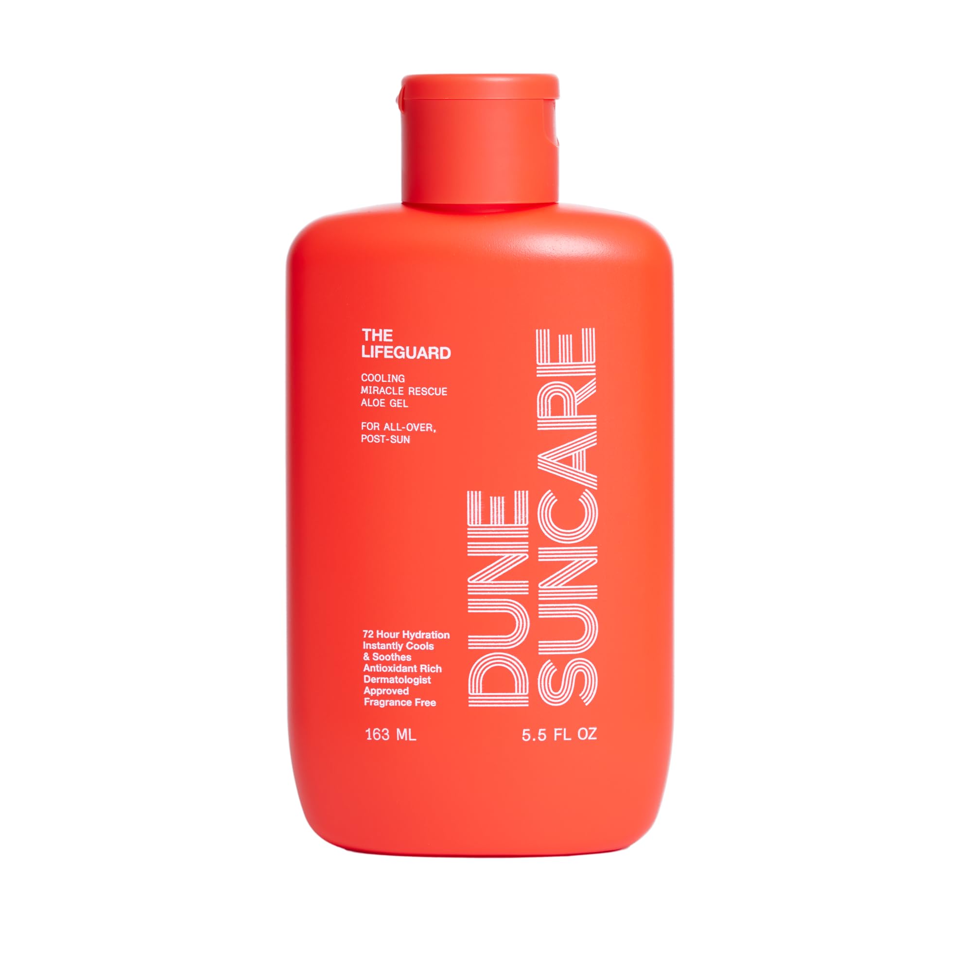 DUNE SUNCARE - The Lifeguard - Miracle Rescue Aloe Vera Gel for All-Over Sunburn Relief, Instantly Cooling, Hydrating Moisturizer, Non-Sticky, Fragrance Free (8.4 Fl Oz)
