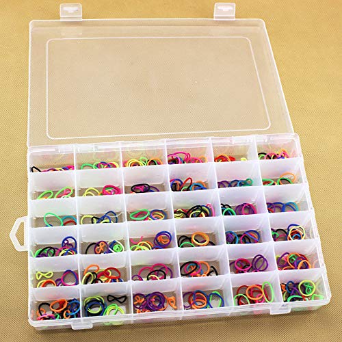 Neworkg 2 Pack Plastic Organizer Container Box with Dividers - 36 Compartment Organizer, Perfect for Fishing Tackle, Jewelry & Screws