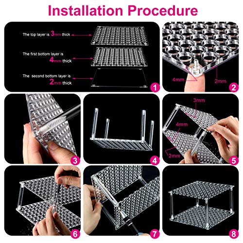 96 Hole Pencil Brush Holder Acrylic Pen Holder Desk Stand Organizer for Pencils Paint Brushes Markers Display and Home Storage (2 Pieces)