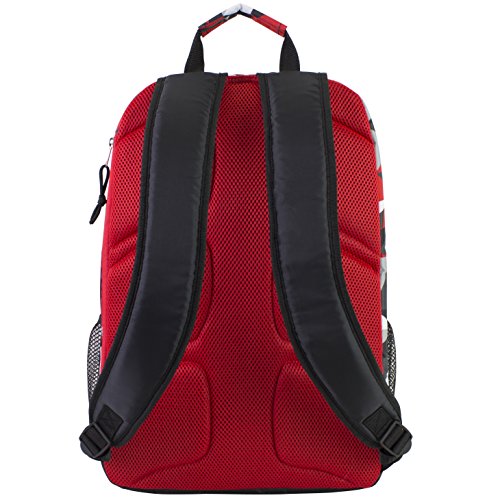 FUEL Top Load Sport Unisex Hiking Camping Carry On Luggage Backpack Bag, for Work, Outdoors, Gym, Red Geo