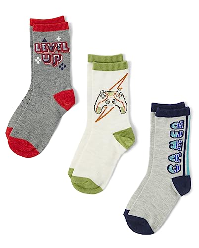The Children's Place Boys Variety Crew 6-pack Socks, Gamer Pack, Large US