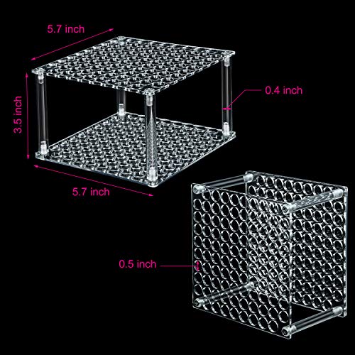 96 Hole Pencil Brush Holder Acrylic Pen Holder Desk Stand Organizer for Pencils Paint Brushes Markers Display and Home Storage (2 Pieces)