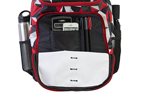 FUEL Top Load Sport Unisex Hiking Camping Carry On Luggage Backpack Bag, for Work, Outdoors, Gym, Red Geo