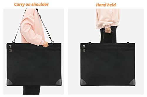 EUYZOU Art Portfolio Case, 18" x 24", Large Art Storage Folder with Handle, Poster Board Storage Bag, Art Carrying Tote Bag with Adjustable Shoulder Strap for Artwork