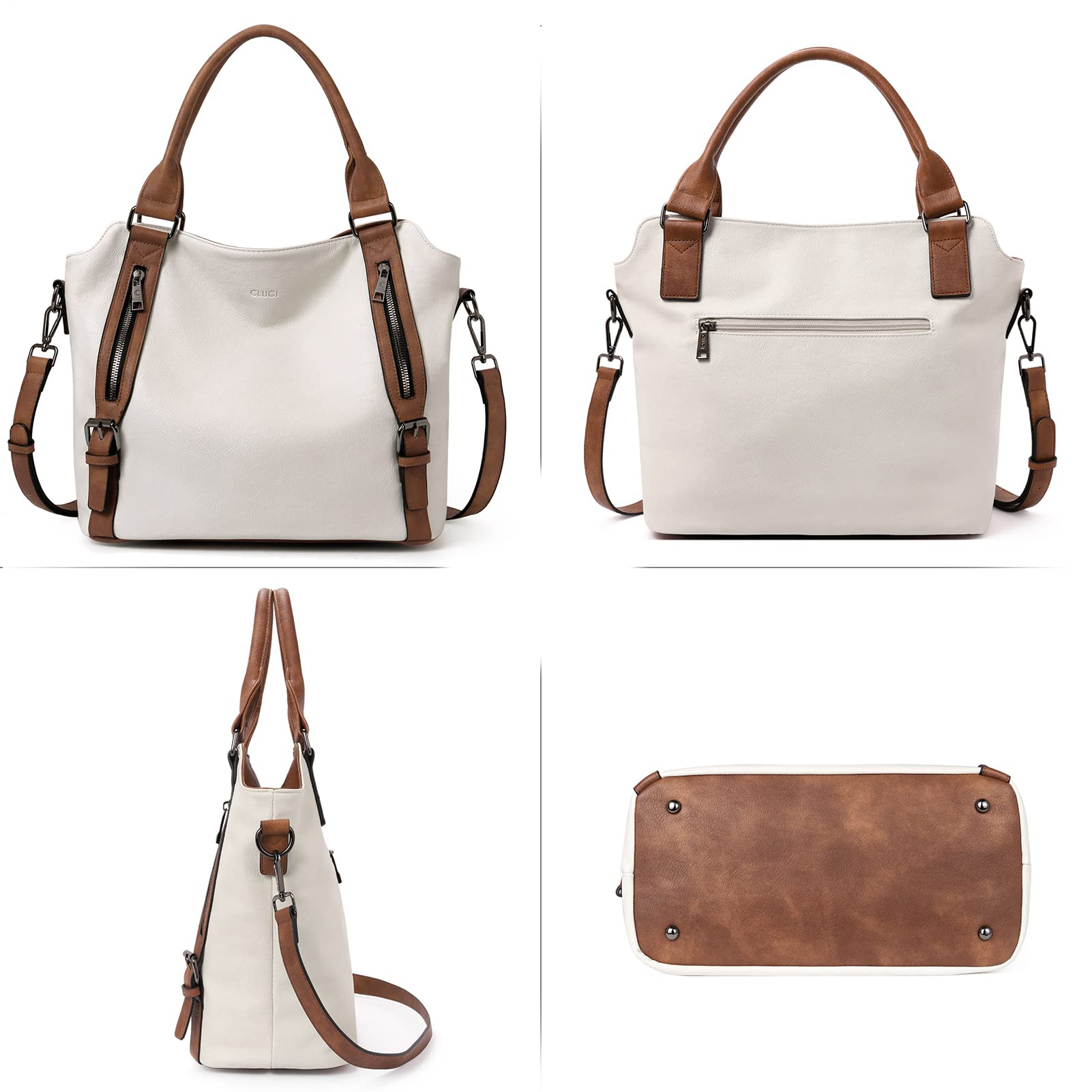 CLUCI Hobo Bags for Women Vegan Leather Handbags Large Ladies Purse Shoulder Bag