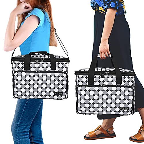 Knitting Bag, Yarn Tote Organizer with Cover and Ajustable Inner Divider for Crochet Hooks, Knitting Needles(up to 14β), Yarn Storage Bag for Carrying Projects and Supplies(No Accessories Included)