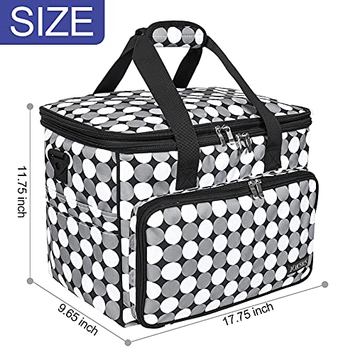 Knitting Bag, Yarn Tote Organizer with Cover and Ajustable Inner Divider for Crochet Hooks, Knitting Needles(up to 14β), Yarn Storage Bag for Carrying Projects and Supplies(No Accessories Included)
