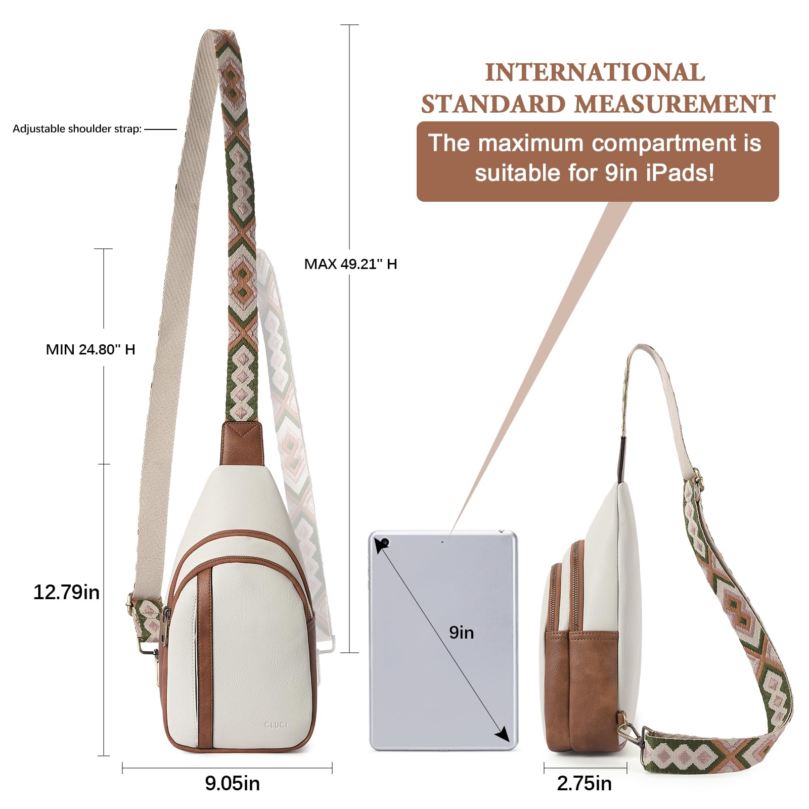 CLUCI Sling Crossbody Bag Bundles with Small Backpack