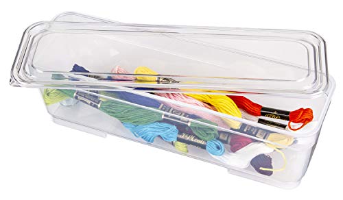 ArtBin 6971AG XL Bins with Lids 4-Pack, [4] Extra Long Art & Craft Organizer Boxes, Clear
