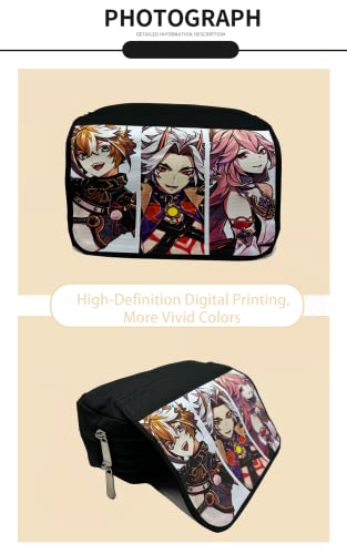 Pencil Case Genshin Impact Big Capacity Pencil Pouch,kawaii Large Storage High Capacity Bag for with Zipper Office College School Durable Pen Carrying Case (Venti)