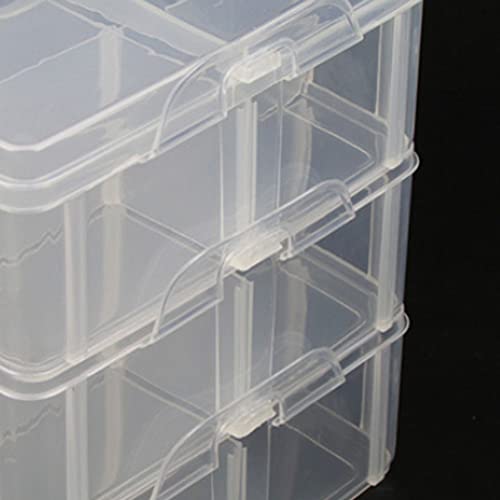 JforSJizT Washi Tape Box Organizer Storage,Divider Closet Container,3 Layers Detachable with 30 Adjustable Compartments, Masking Tape Desktop Tape DIY Sticker Roll Tape Cutter Holder Storage