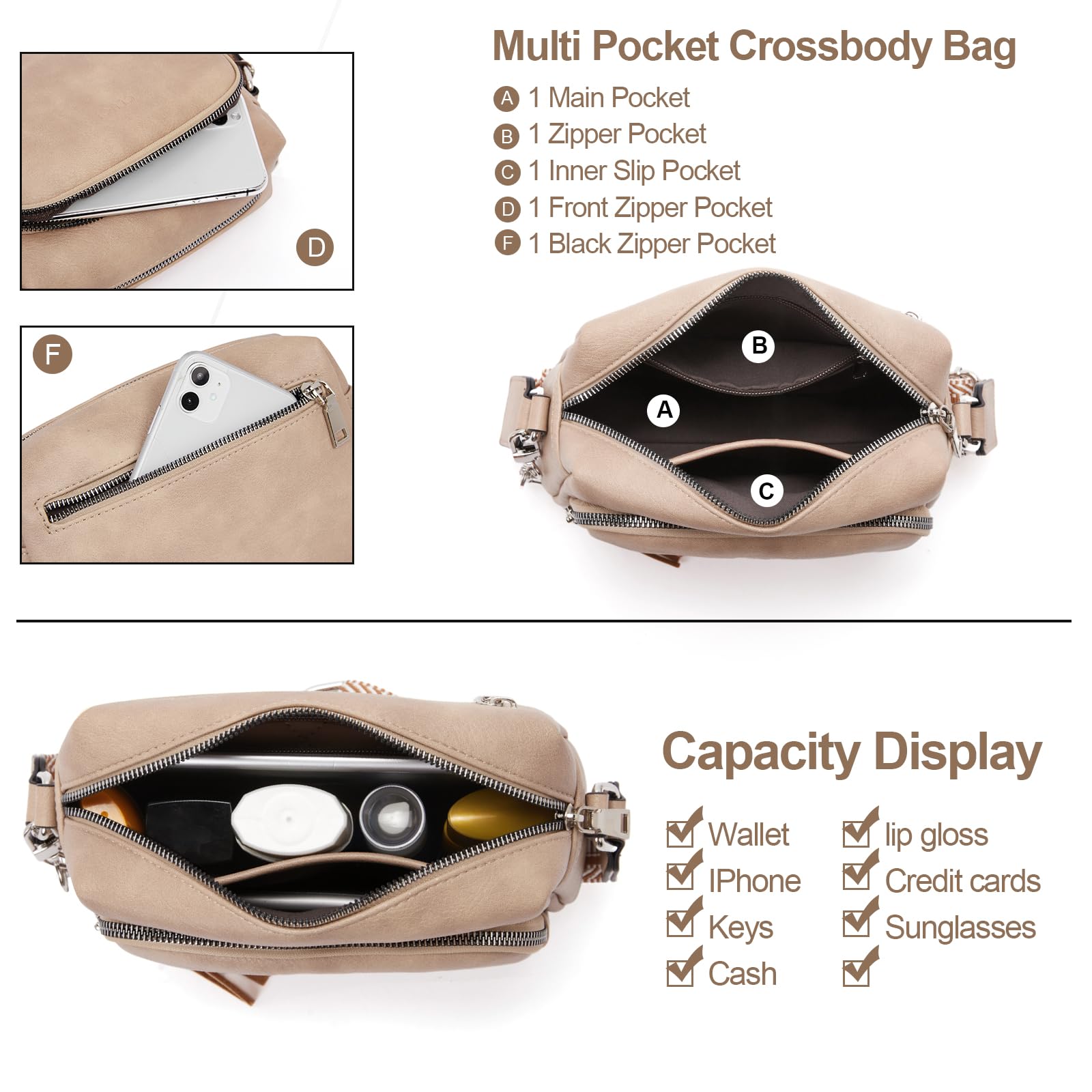 CLUCI Backpack Purse for Women+Crossbody Purses for Women