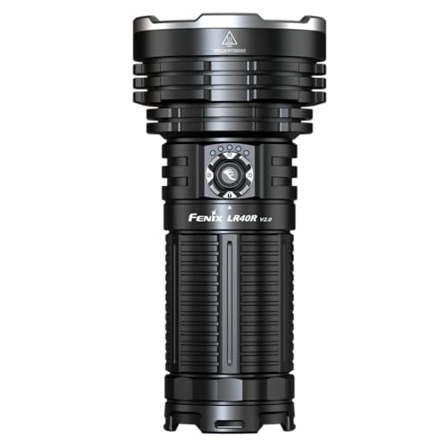 Fenix LR40R V2.0 15,000 Lumen Super Bright Flashlight, USB-C Fast Charging Rechargeable Long Throw Searchlight with Floodlight and Spotlight and Lumentac Organizer