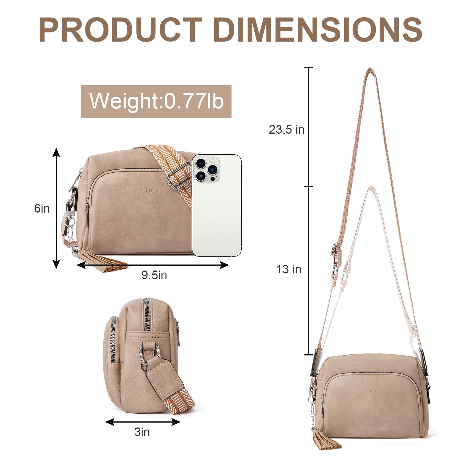 CLUCI Backpack Purse for Women+Crossbody Purses for Women