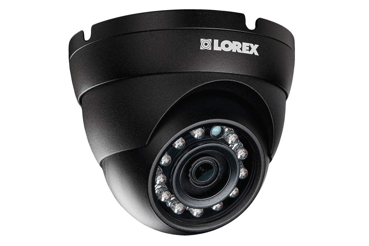 Lorex LEV1512 Indoor/Outdoor 720p HD Weatherproof MPX Security Dome Camera, 3.6mm, 112ft IR Night Vision, Works with DV800/900, LHV5100/5100W Series DVR, Black (Camera Only)