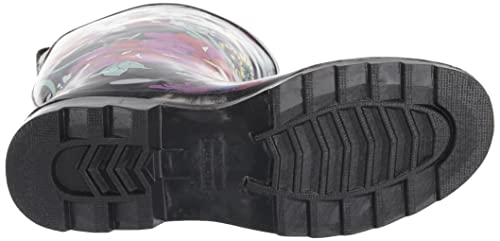 Sakroots Women's Rhythm Rain Boot, Black Flower Power, 8