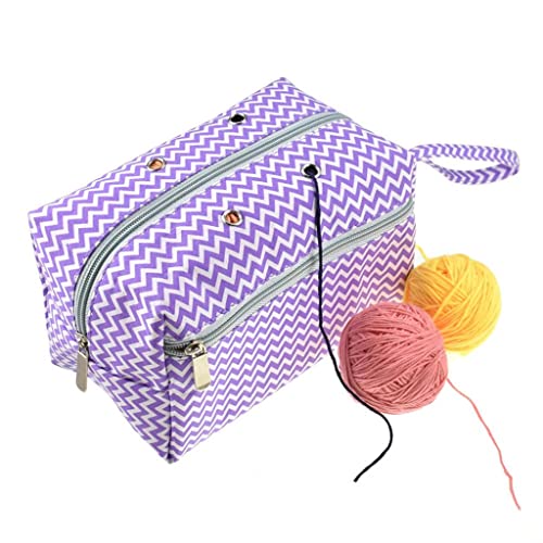 LUKEO Knitting Bag Portable Yarn Storage Tote Wool Crochet Hooks Needles Sewing Supplies Set
