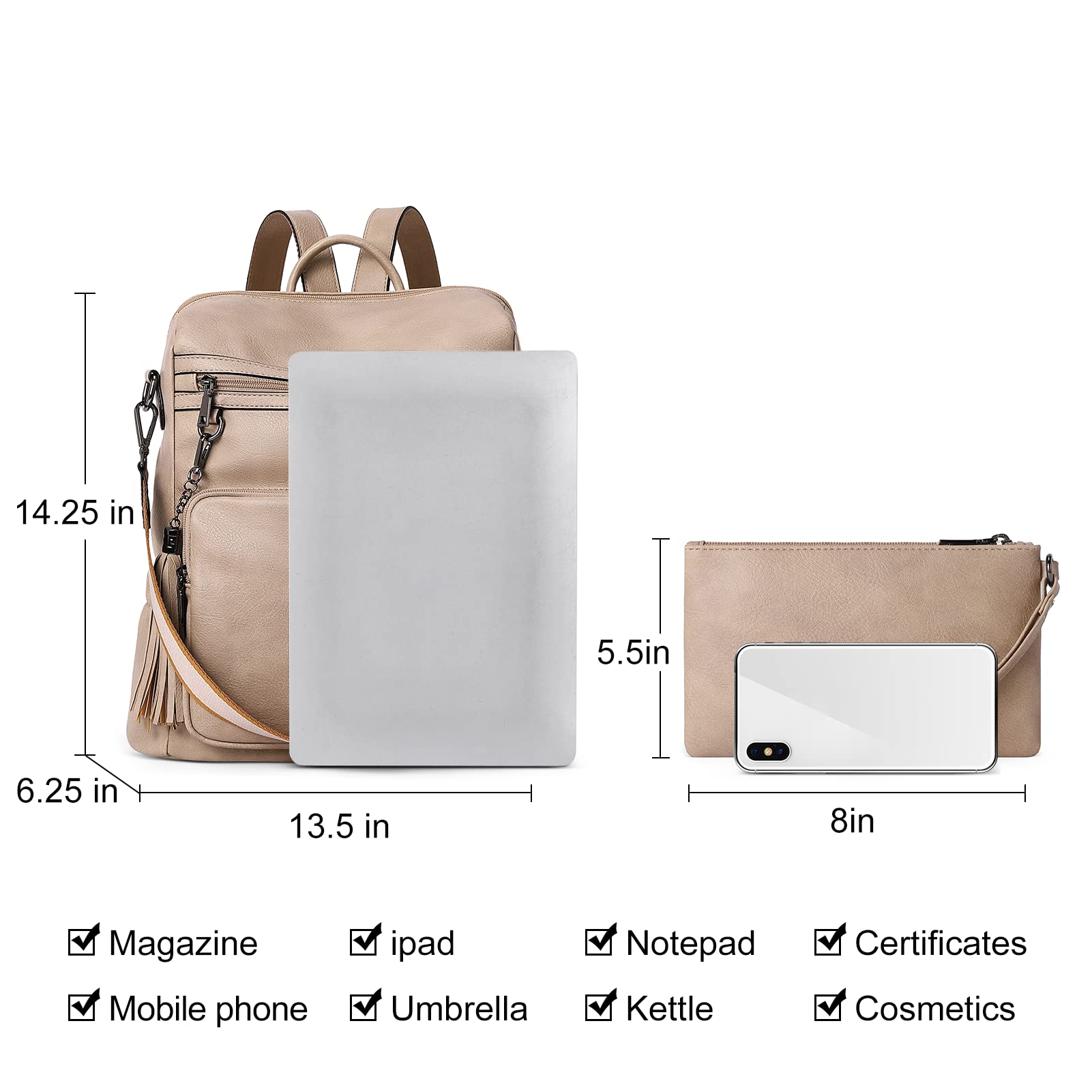 CLUCI Backpack Purse for Women+Crossbody Purses for Women