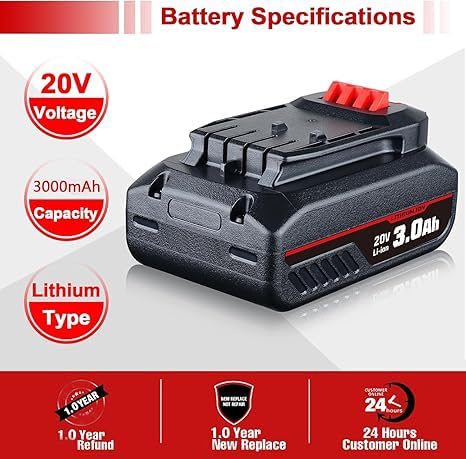 VANTTECH 2Pack V20 3.0Ah 20V Lithium Replacement for Craftsman 20V MAX Battery CMCB202 CMCB201 CMCB204 CMCB205 CMCB204-2 CMCB206 CMCS500B Compatible with Craftsman V20 Cordless Power Tools.