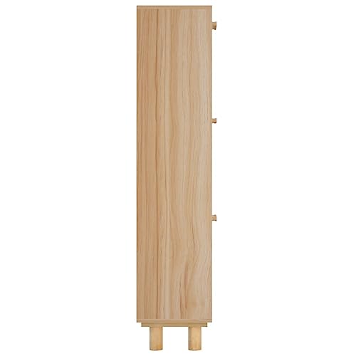 VRAXO Shoe Cabinet Brown 20.5"x9.8"x45.3" Engineered Wood&Natural Rattan,Shoe Racks & Organizers-46.2lbs