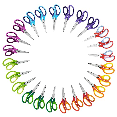 WA Portman 5 Inch Pointed Kids Scissors 24 Pack - Small Scissors for School Kids - Kids Safety Scissors Bulk - Kid Scissors for Right-Handed Use - Bulk School Supplies Pointed Scissors for Kids