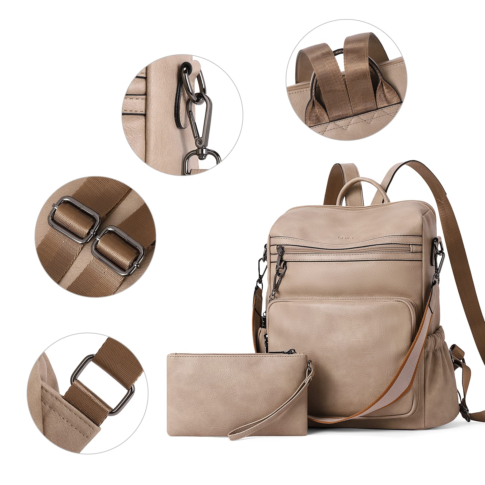 CLUCI Backpack Purse for Women+Crossbody Purses for Women