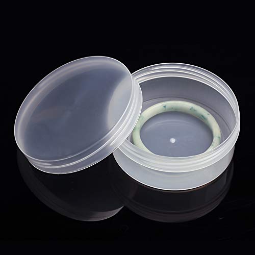 Amersumer 20Pack Round Clear Frosted Plastic Bead Storage Containers Box Case with Screw Top Lids,Cylinder Stackable Bead Containers for Make Up,Eye,Pills,Gems,Beads, Jewelry,Small Items, 2.6x1 Inches