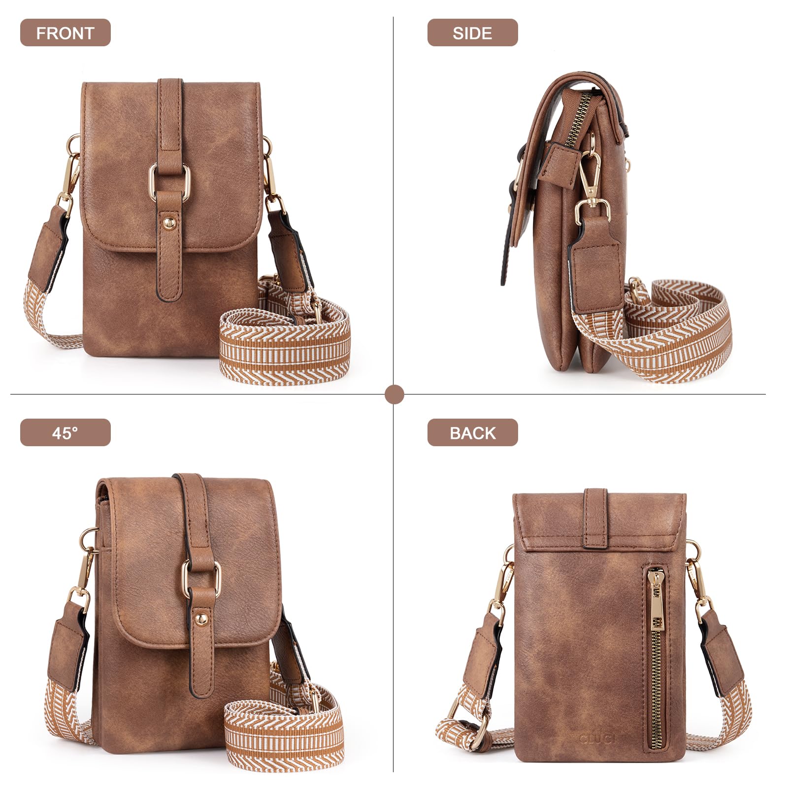 CLUCI Backpack Purse for Women + Small Crossbody Bag