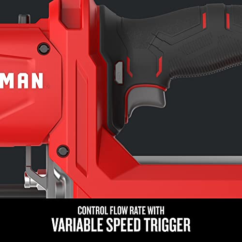 CRAFTSMAN V20 Grease Gun Kit, Cordless, 40" Hose, 10,000 Max PSI, Battery and Charger Included (CMCGG001D1)