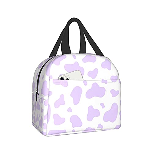 Ucsaxue Purple Cow Lunch Box Reusable Lunch Bag Picnic Insulated Cooler Travel Tote Bags School Container For Teen Boys Girls Lunch Boxes
