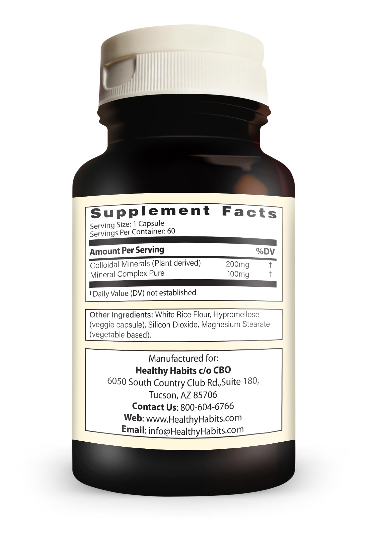 Healthy Habits MINEREX High Potency Complete Mineral Supplement with Sentramin Plant and Sea Bed Minerals derived from Senonian Vegetate 60-Count