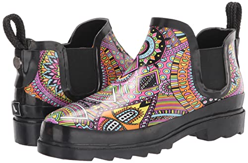 Sakroots Women's Rhyme Rain Bootie Boot, Rainbow Wanderlust, 10