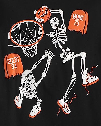 The Children's Place,Long Sleeve Halloween Graphic T-Shirt,Black,Medium (7/8)